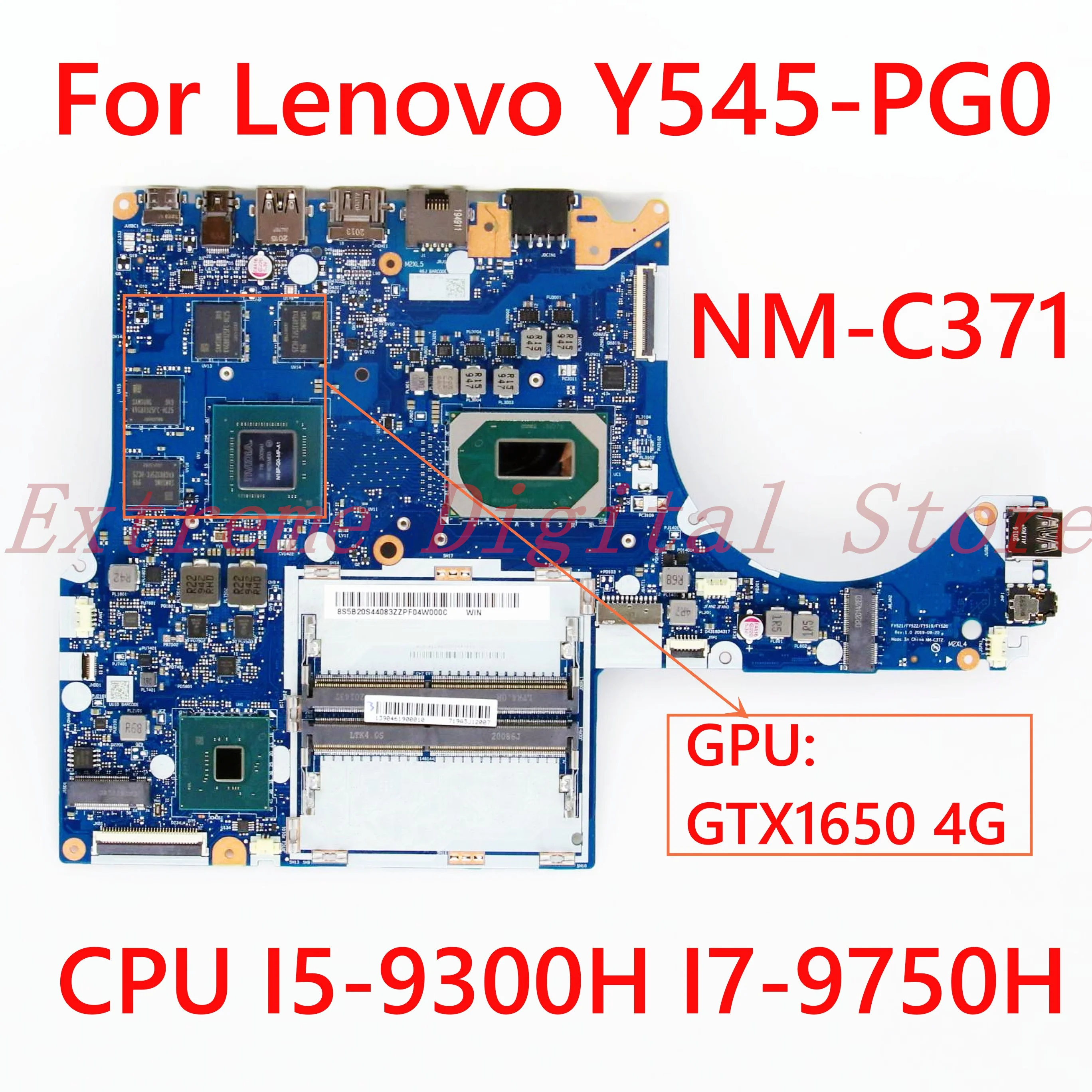 For Lenovo Y545 PG0 Laptop motherboard NM C371 with I5 9300H I7 9750H ...