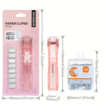 KHINSUN Paper Clipper Staplers Push Clamp File Documents Binding Tool ...