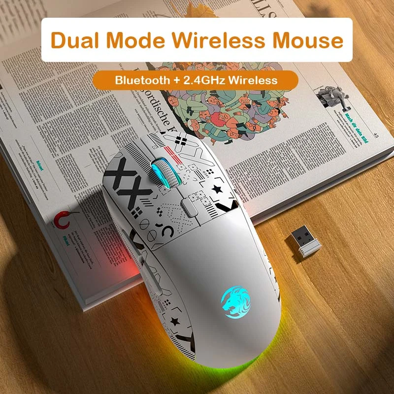 Dual Mode Wireless Mouse Bluetooth 2.4GHz USB Wireless Gaming Mouse ...