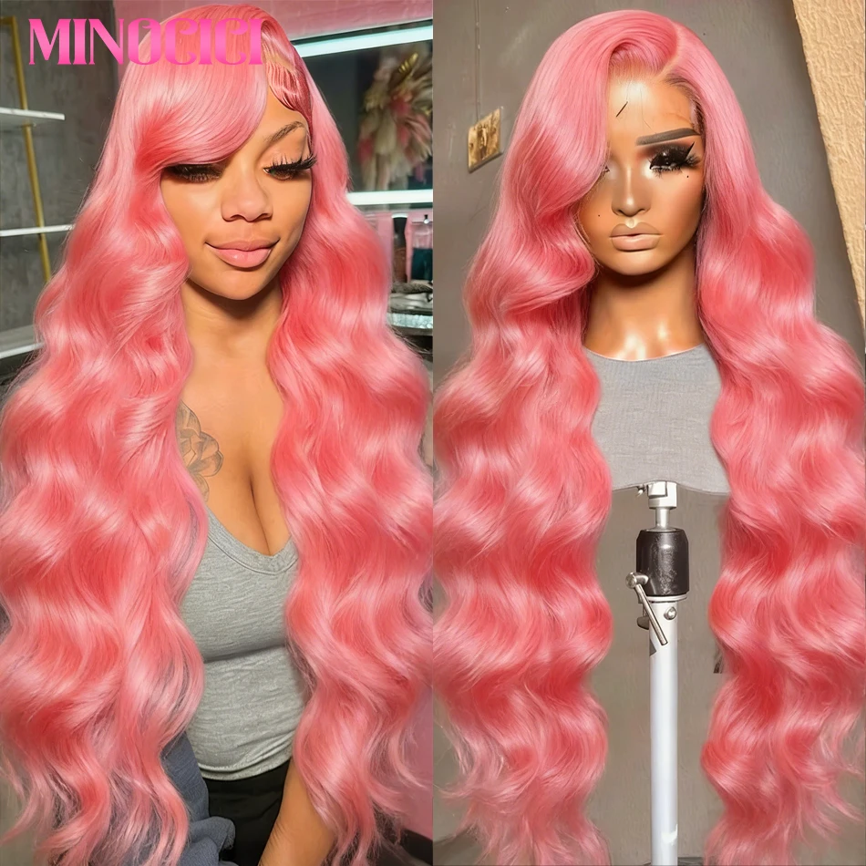 30 Inch Pink Lace Front Wig Human Hair For Black Women Pink 13x6 Hd ...