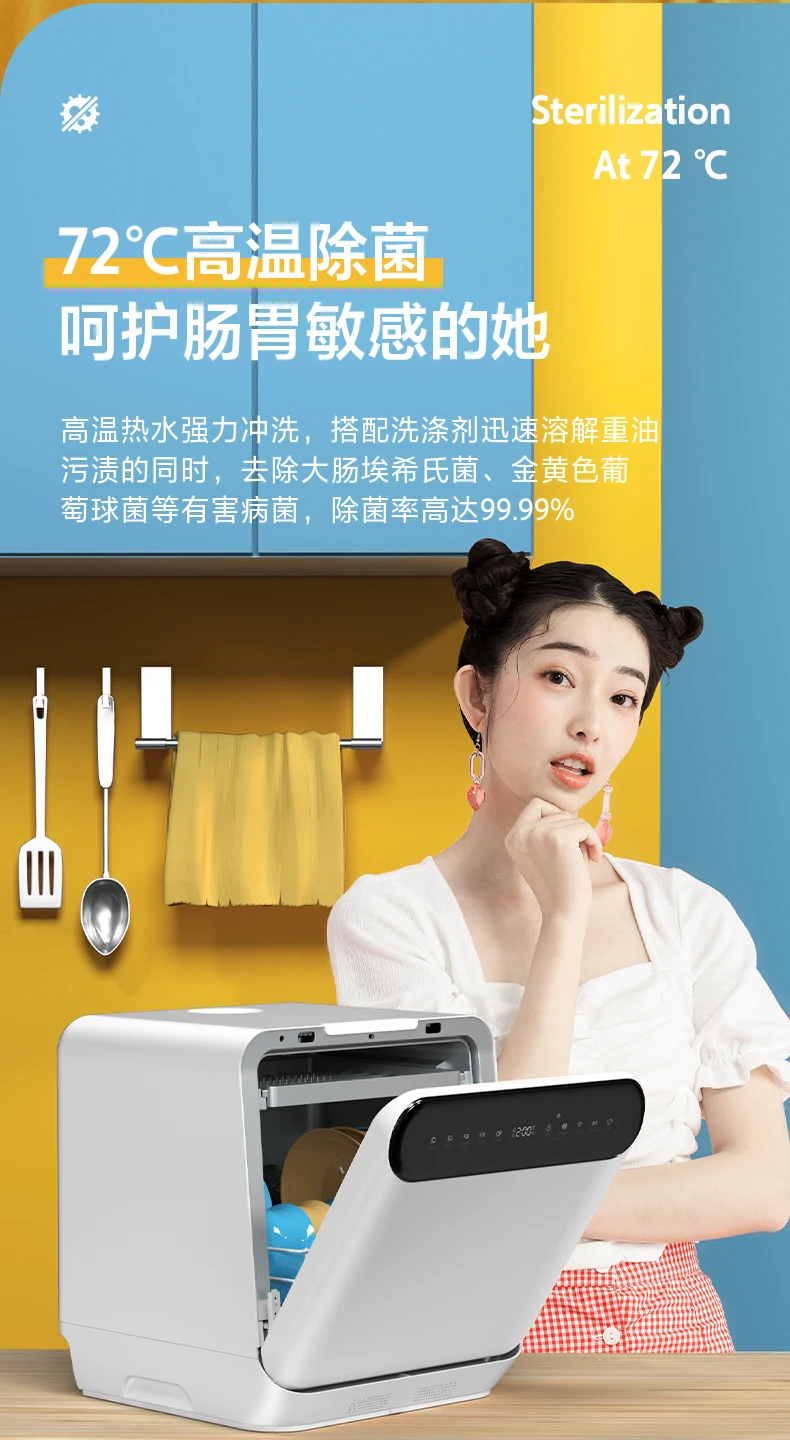 Wahin Dishwasher Countertop Free Installation Dish Washers Fruit Vegetable Washing High Temperature Sterilization Automatic AliExpress