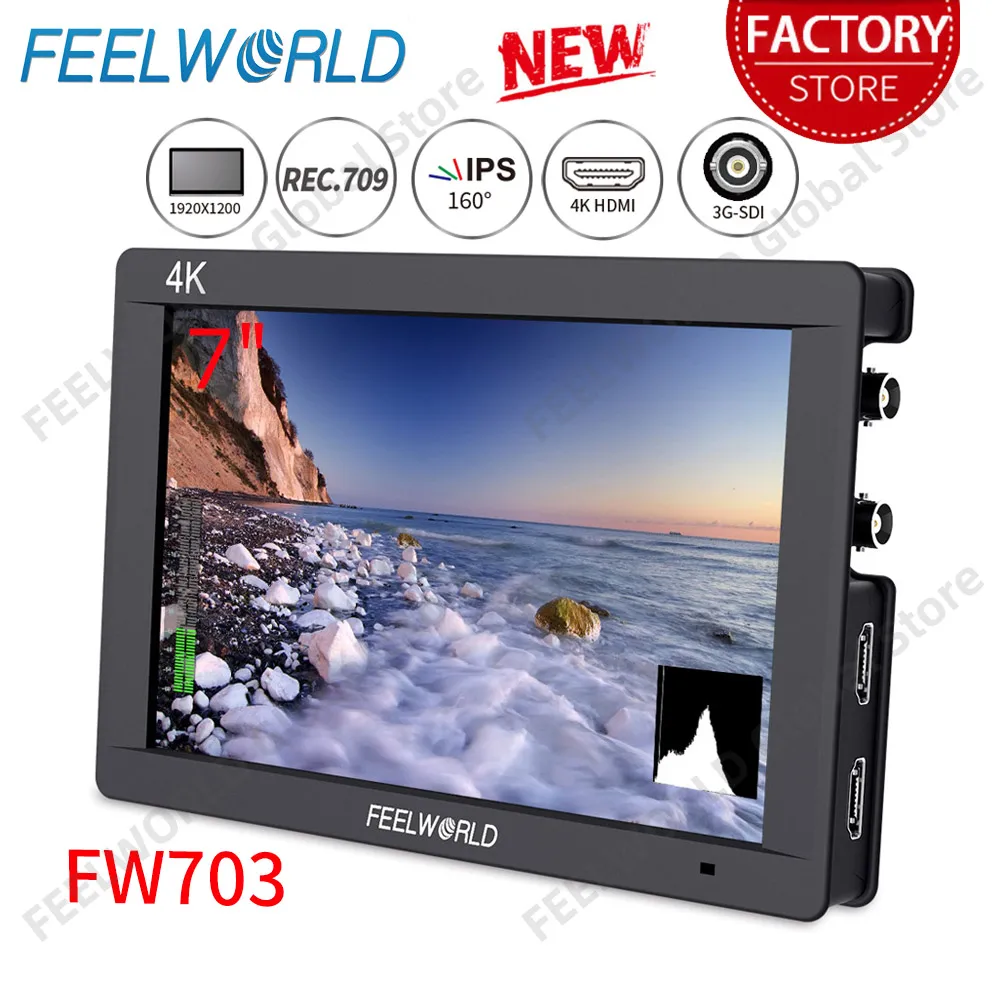 FEELWORLD FW703 Full HD 1920x1200 IPS 7 Inch 3G SDI 4K HDMI Camera ...