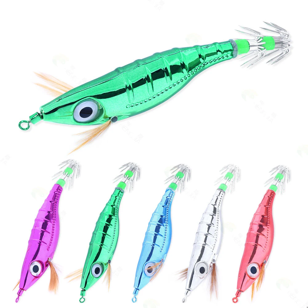 Electroplated-Squid-Shrimp-Lure-10CM-9G-Big-Eyes-Wood-Shrimp-Hooks ...