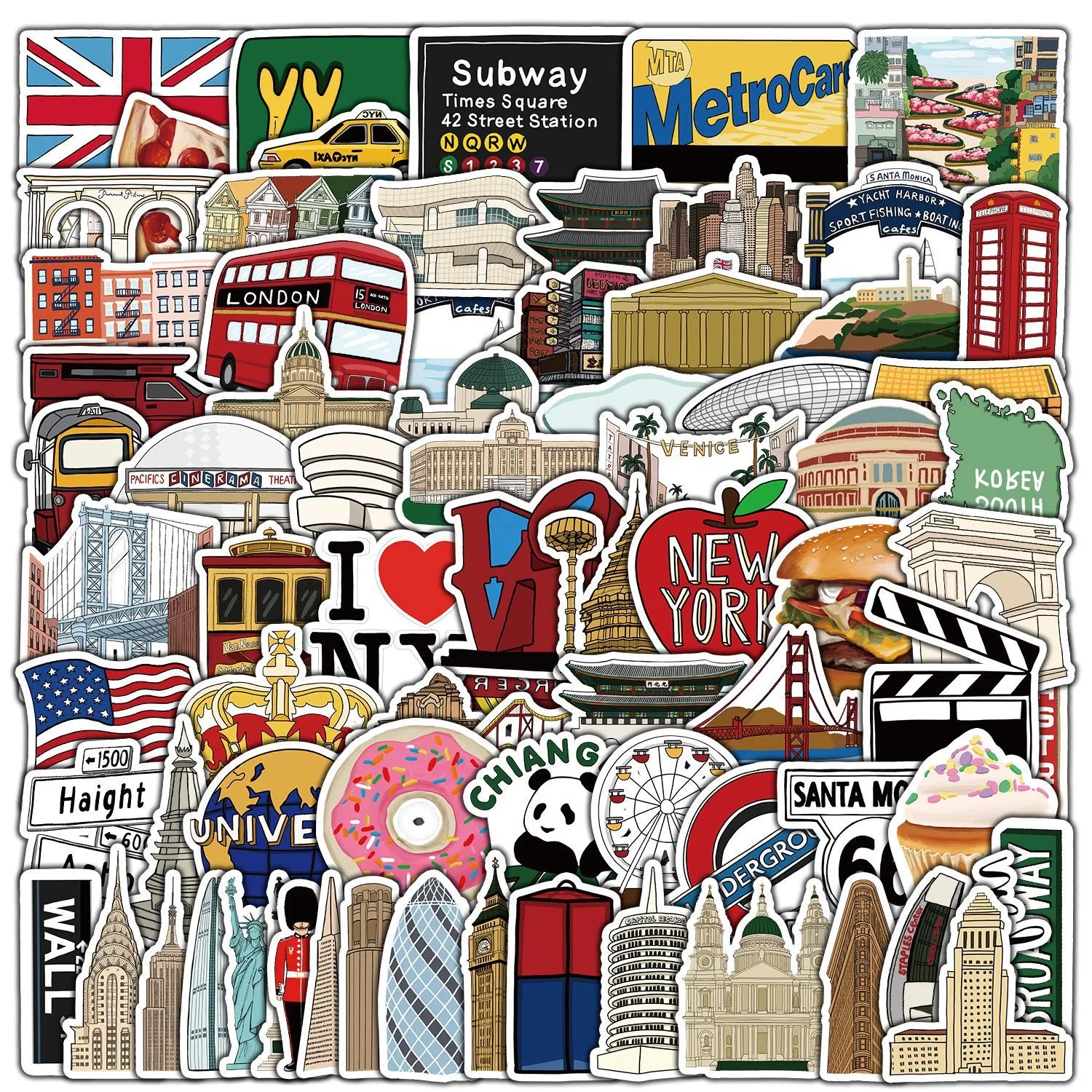10-30-50-100PCS-World-Famous-Building-Stickers-Aesthetic-Travel ...