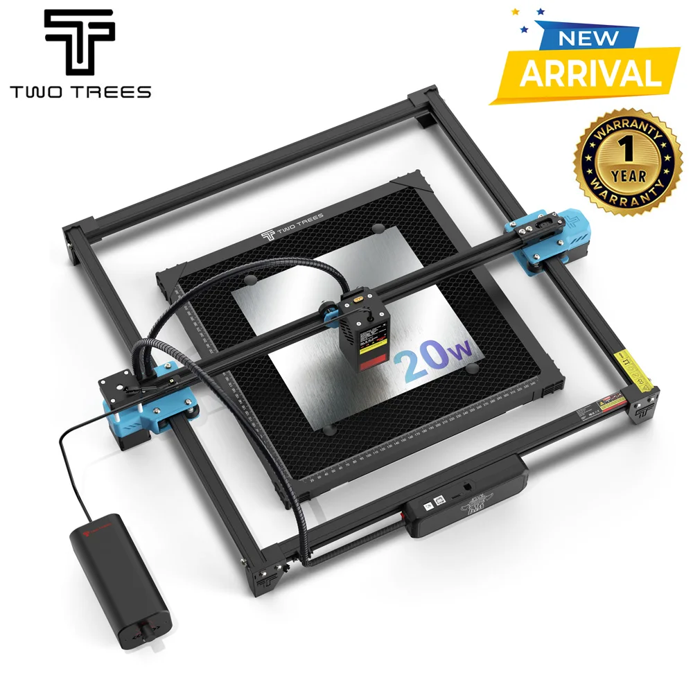 Twotrees Tts 20 Pro 130w 강력한 레이저 조각기 Cnc 리미트 스위치 지원 오프라인 조각 금속 레이저 조각