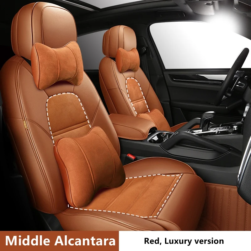 Alcantara Couro Combine Car Seat Covers, Custom Fit Médio, 2 linhas, 4 ...