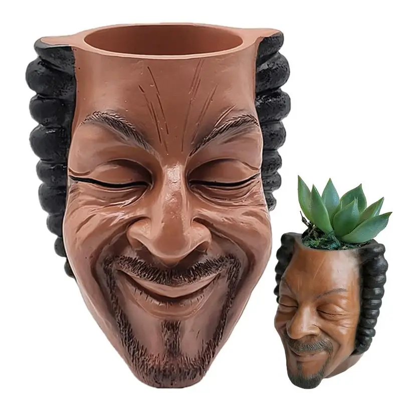 Rapper-Snoop-Doggs-Flower-Pot-Human-Face-Vase-Man-Human-Smile-Face ...