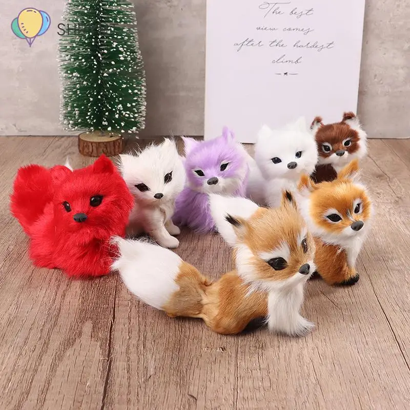 Cute-Mini-Simulation-Animal-Foxes-Plush-Decor-Toy-Doll-Model-For ...