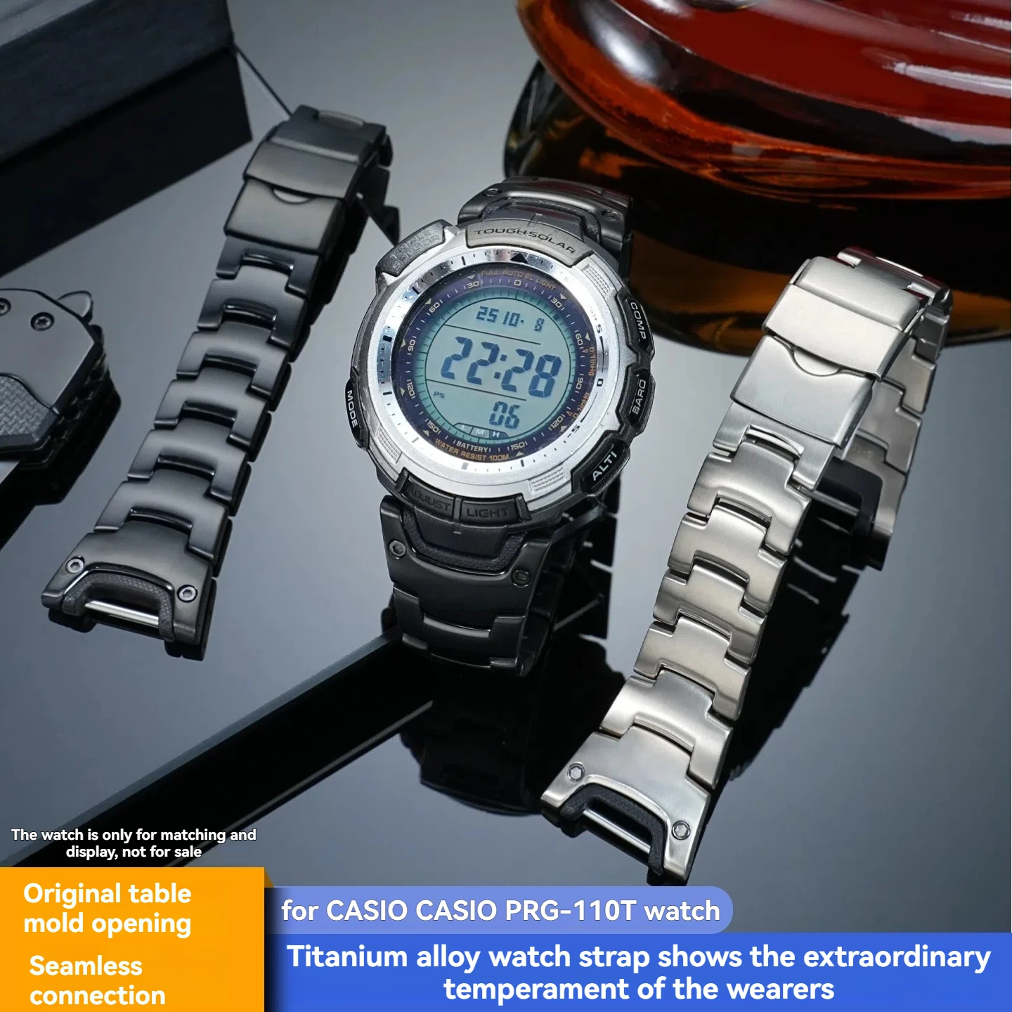Titanium Alloy Watch Band for Casio PROTREK PRG-110Y PRG-110C PRW-1300Y ...
