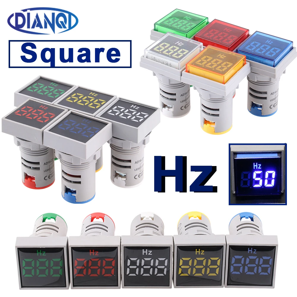 22mm LED Digital Hertz Meter Frequenz Meter Anzeige Licht AC Meter Red ...