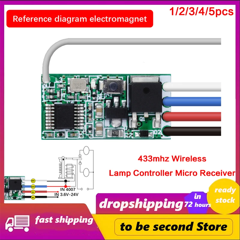 433mhz-Wireless-RF-Remote-Control-DC-3-6V-5V-9V-12V-24V-1CH-Mini-Relay ...