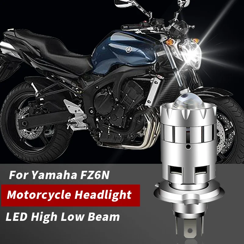 For Yamaha FZ6N LED Motorcycle Headlight Bulbs CSP Chips Fisheye Lens H4 Super Bright White ...