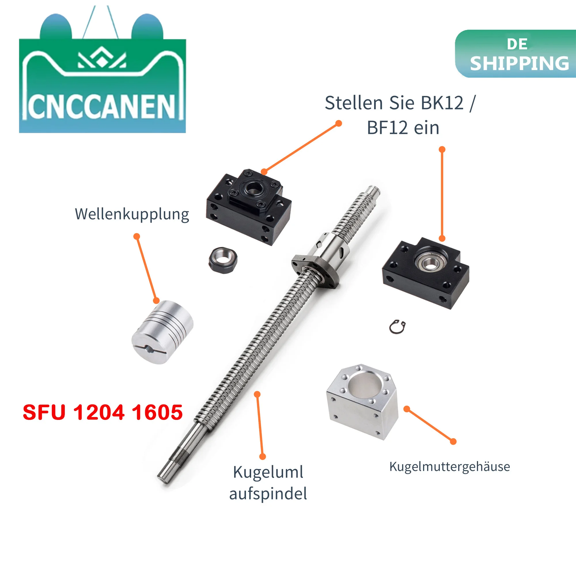 EU-SHIPPING-Ball-Screw-SFU1204-SFU1605-Machined-RM1204-1605-with ...