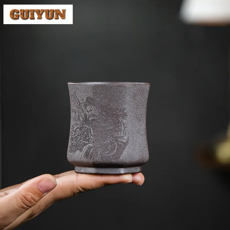 140ML-Boutique-Yixing-Purple-Clay-Teacup-Handmade-Small-Tea-Bowl-Raw ...