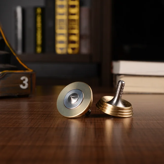 New-Stainless-steel-Brass-Hand-Twisting-Spinning-Top-Gyro-Gyroscope ...