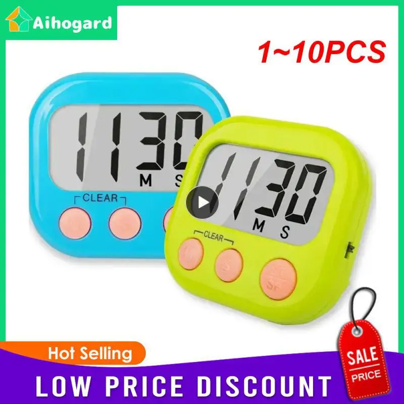1-10PCS-Multifunctional-Magnetic-Digital-Kitchen-Timer-Clock-Loud-Alarm ...