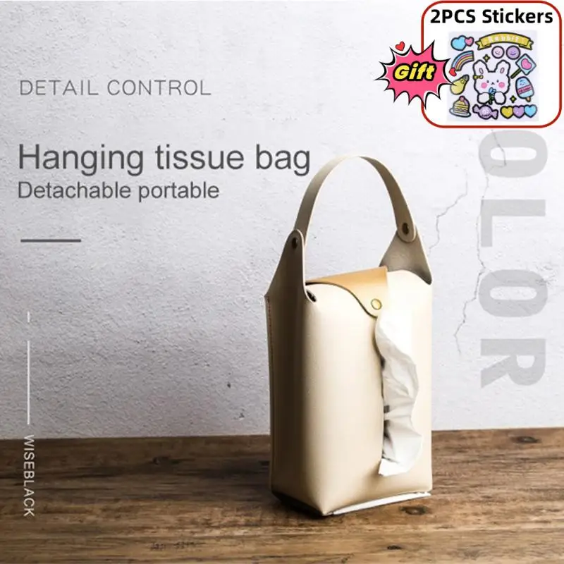 Solid-Color-Checkered-Leather-Wear-Resistant-Tissue-Box-Desktop-Storage ...