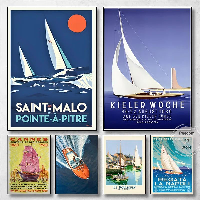 Nautical-Sea-Life-Sailing-Yacht-Riva-Aquarama-Rivaboats-Art-Posters ...