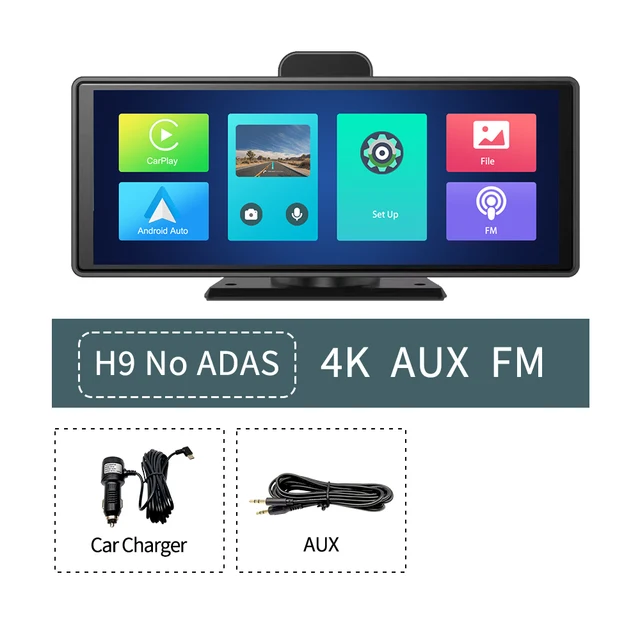 10.26" 4K Dash Cam ADAS Wireless CarPlay Android Auto Mirror Link WiFi ...