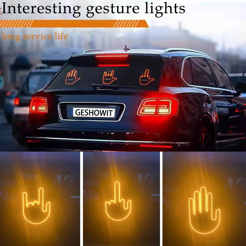 New-LED-illuminated-gesture-light-Car-rear-windshield-indicator-light ...