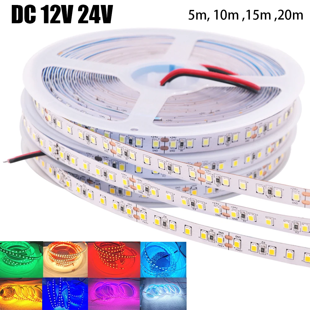 DC-12V-24V-LED-Strip-SMD-2835-5m-10m-15m-20m-Roll-120LEDs-m-Flexible ...