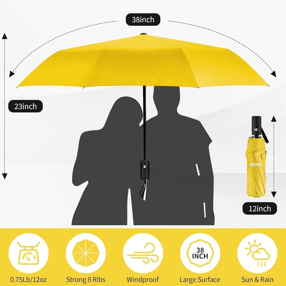 Windproof Travel Umbrella, Automatic Umbrellas for Rain, Portable ...