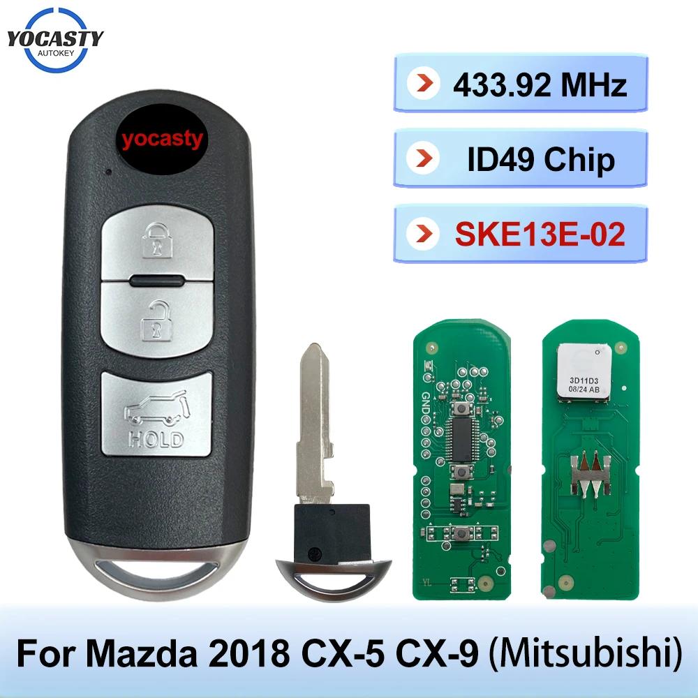 SKE13E-02 for Mazda CX-5 CX5 CX-9 CX9 2017 2018 Smart Remote Key ...