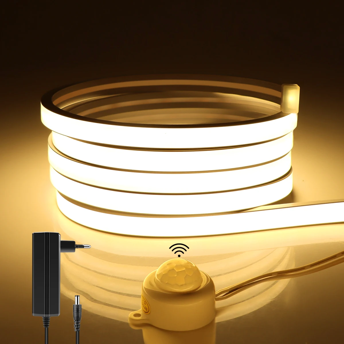 Ultra Bright 24V COB Neon Light LED Strip with PIR Motion Sensor Switch ...