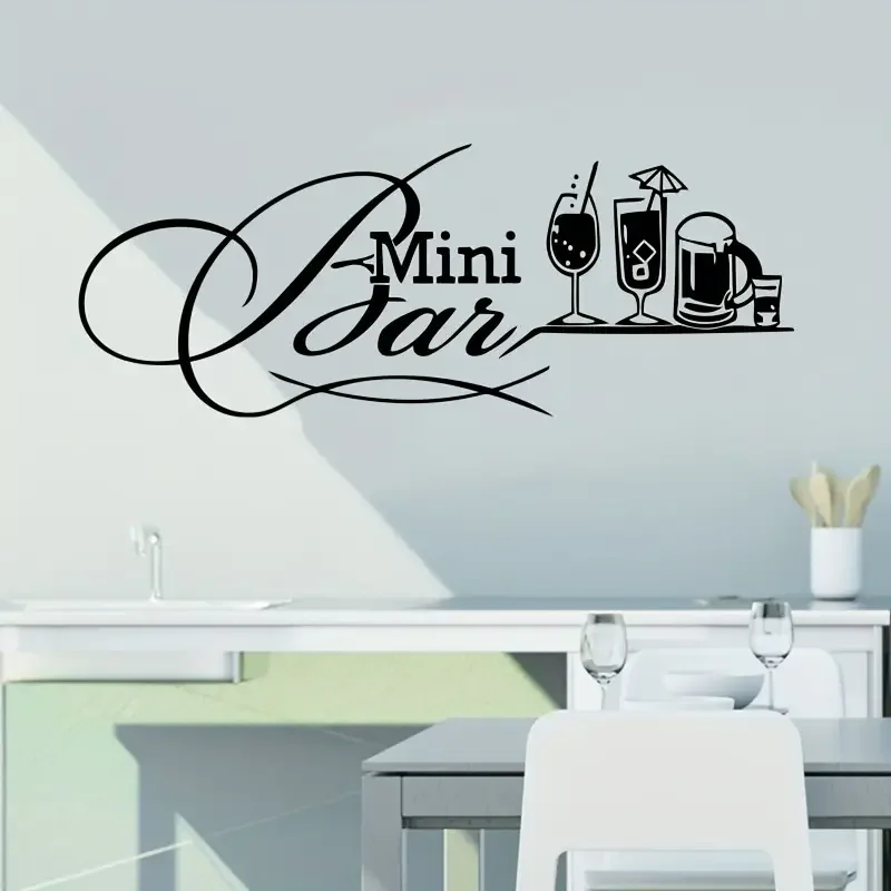 1pc Wall Sticker, Cocktail Beer Pattern Self-Adhesive Wall Stickers ...