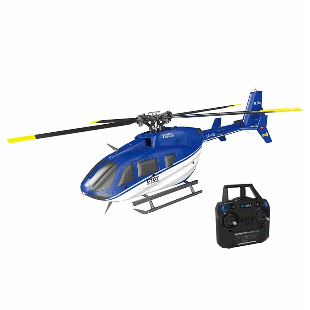 2.4G C187 RC Helicopter 4CH Single Blade EC-135 1/48 Scale 6-Axis Gyro ...