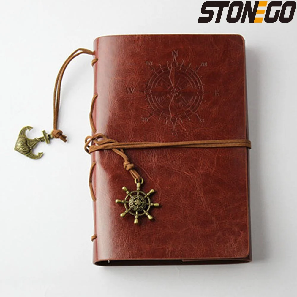 STONEGO-Spiral-Notebook-Retro-Diary-Antique-Pirate-Anchor-PU-Leather ...