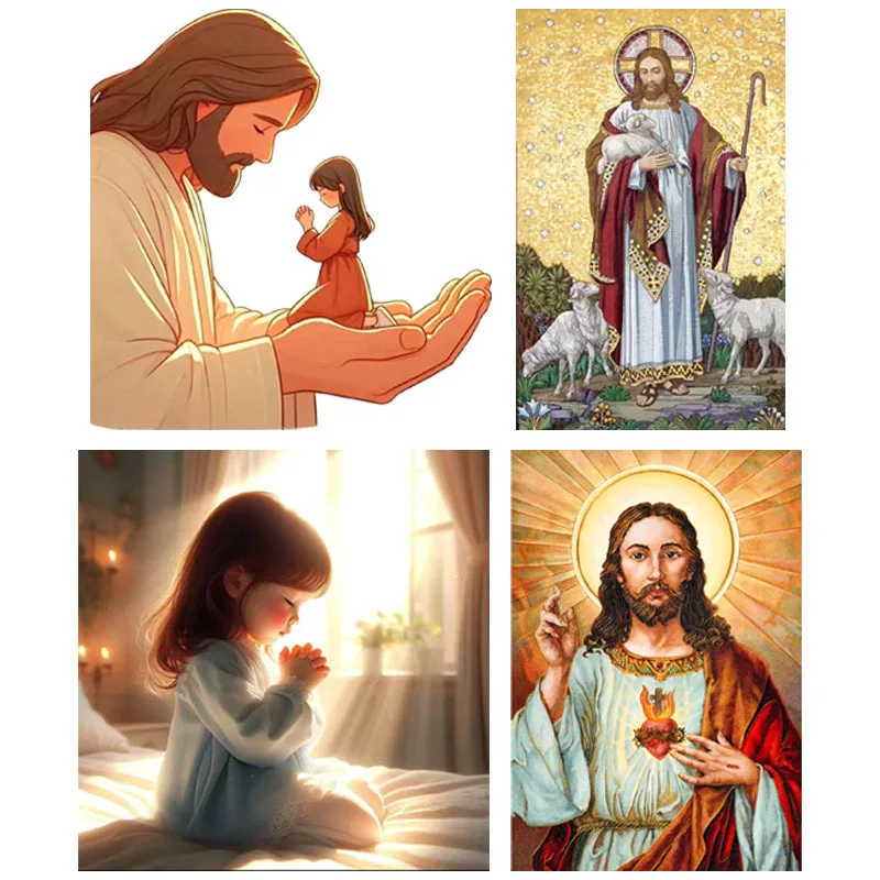 Lot Christianity Jesus pray love Heat Thermal Transfers Sticker Iron On ...