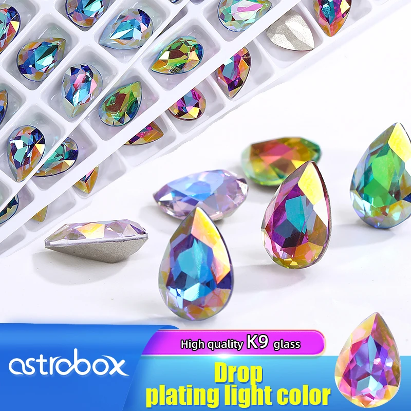 Drop Rhinestones K9 Glass Pointback Crystals Brillantina Glitter ...