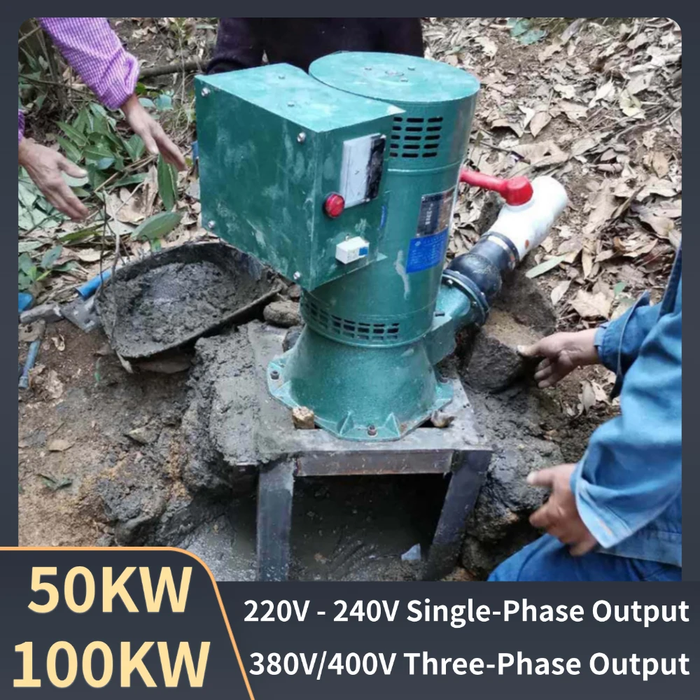 50KW 80KW 100KW 380V Hydro Generator 220V-400V Micro Hydraulic Turbine ...