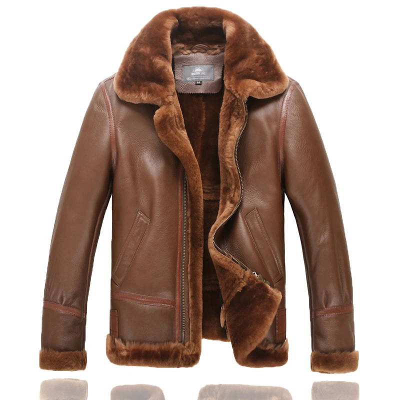 Genuine-Leather-Men-s-Nature-Fur-Coat-Male-Flight-Jacket-Mens-Hunting ...
