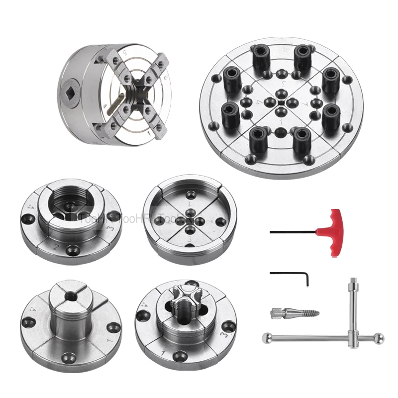 5pcs 2.5 Inch Wood Turning Chuck Chrome Plated Chuck M33/1"8TPI Thread ...