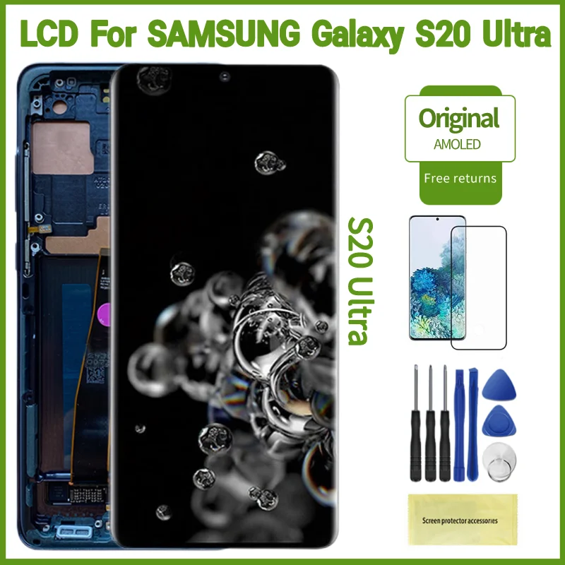 Original S20 Ultra 5g Display Para Samsung Galaxy S20 Ultra G988b G988u G988n G988w Com Quadro ...