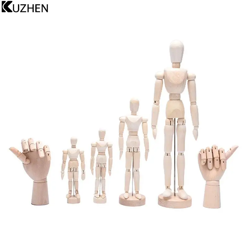 Wooden-Hand-Man-Wood-Drawing-Mannequin-Rotatable-Modle-Artist-Movable ...