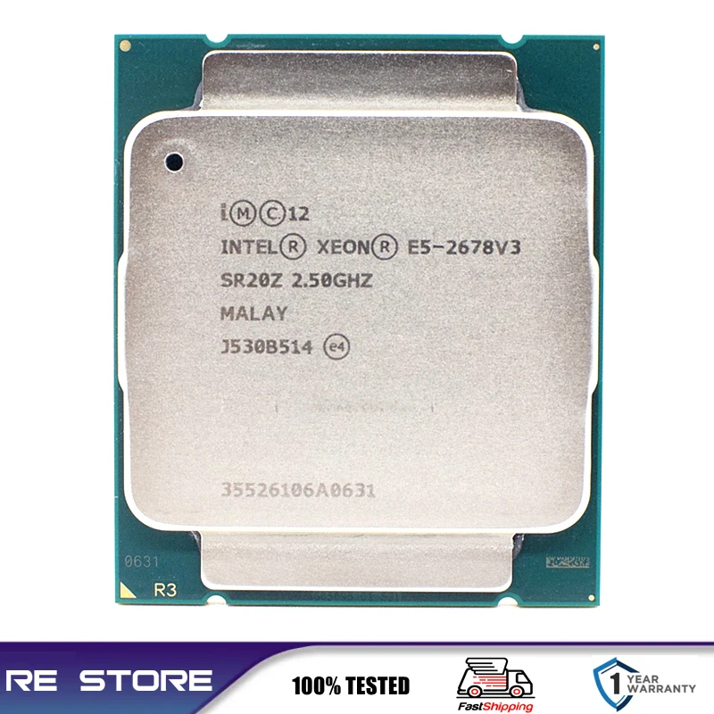 Used Intel Xeon E5 2678 V3 CPU 2.5G Serve LGA 2011-3 2678V3 PC Desktop ...