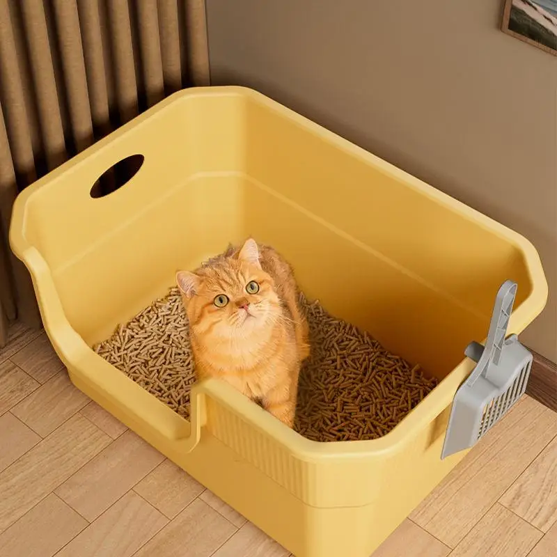 Extra Large Thiened Litter Box Maine Coon Poop Pan Open Semi-Closed ...