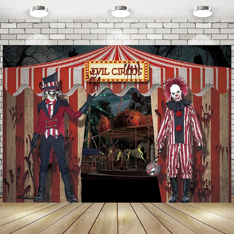 Tel-n-de-fondo-de-fotograf-a-de-Halloween-de-circo-de-terror-payaso ...