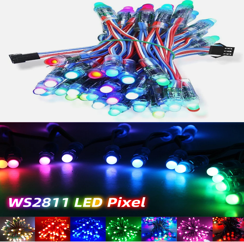 50pcs-DC-5V-12V-WS2811-Full-Color-LED-Pixel-Light-Module-12mm-10cm ...