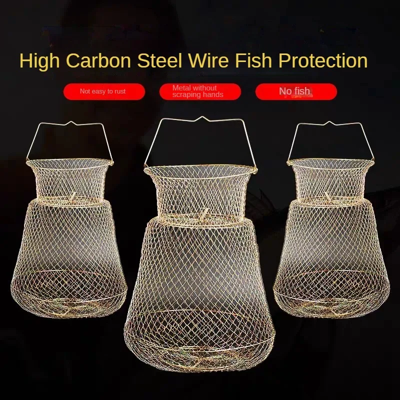 Durable-Steel-Wire-Folding-Fish-Basket-Fish-Care-Fish-Basket-Fishing ...