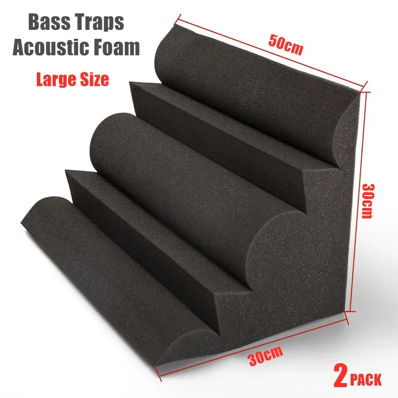 2 Pack 300x300x500mm Bass Trap Acoustic Soundproof Foam Large Size ...