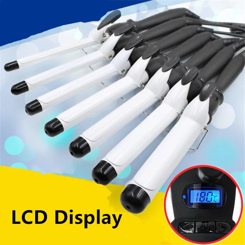 32mm 38mm Ceramic Hair Curler LED Digital Temperature Display Curling ...