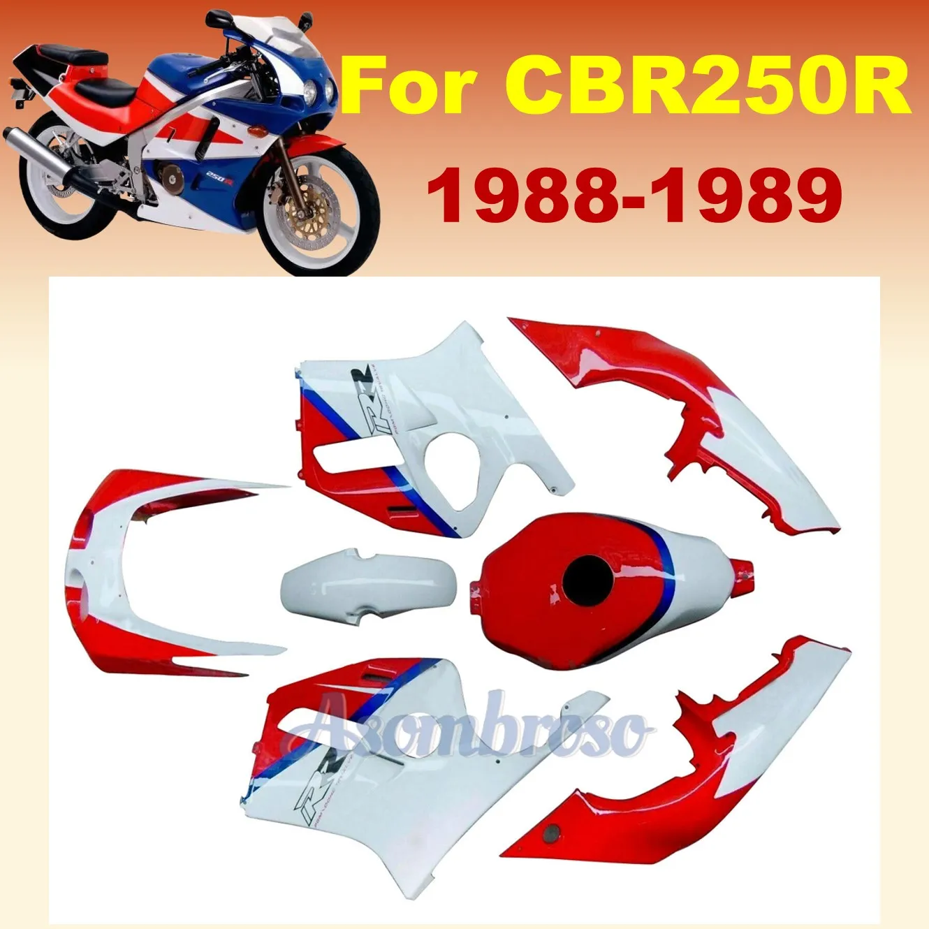 Free-Custom-Fairing-Kit-fit-For-Honda-CBR250R-1988-1989-MC19-NC19 ...