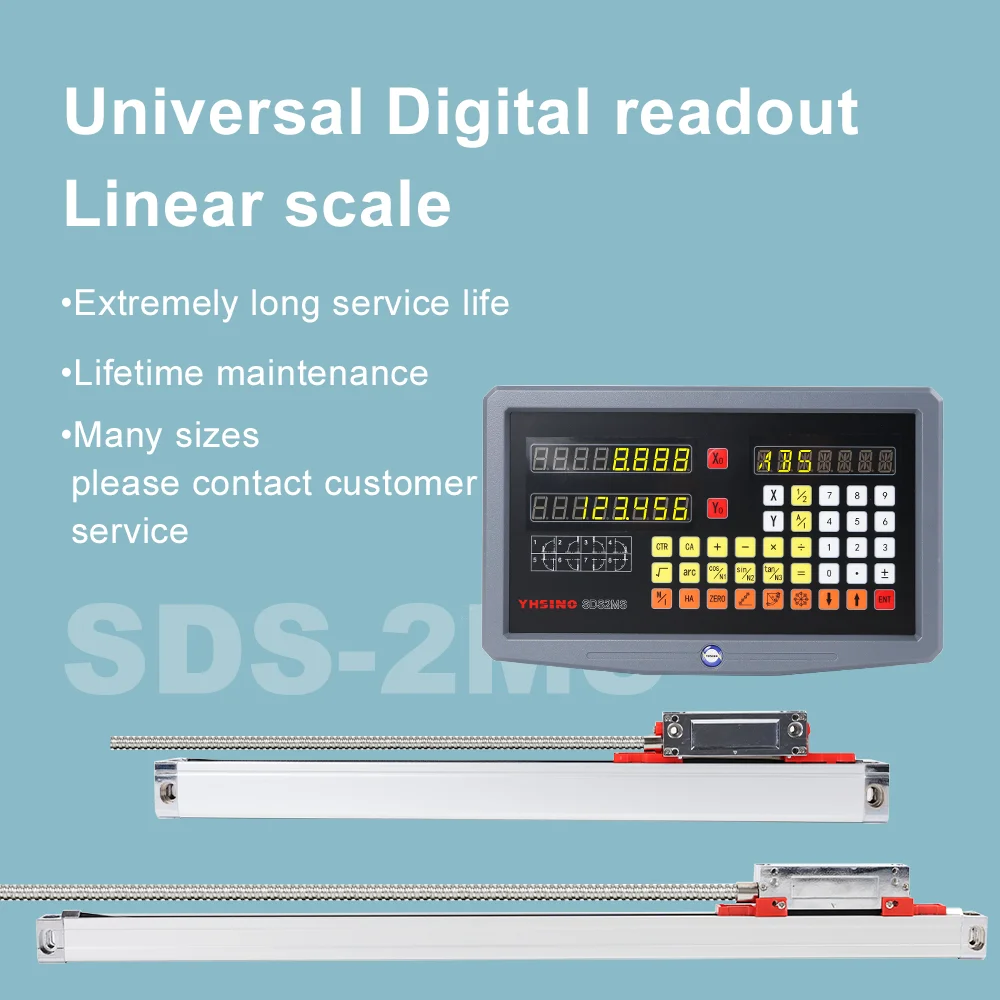 YHSINO sds-2ms 2-axis digital readout DRO and ka300 ka500 linear scale 70-1020mm for 6140 lathe ...