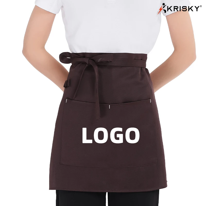 KRISKY Kitchen Half Apron Waitress Waiter With Pen Special Pocket Personalized Custom Logo ...