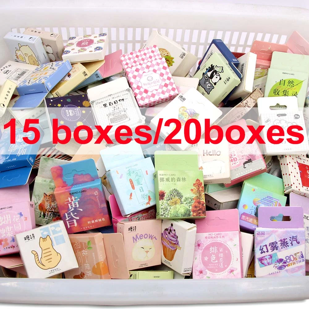 15/20boxes Randomly Paper Stickers Aesthetic Vintage Kawaii ...