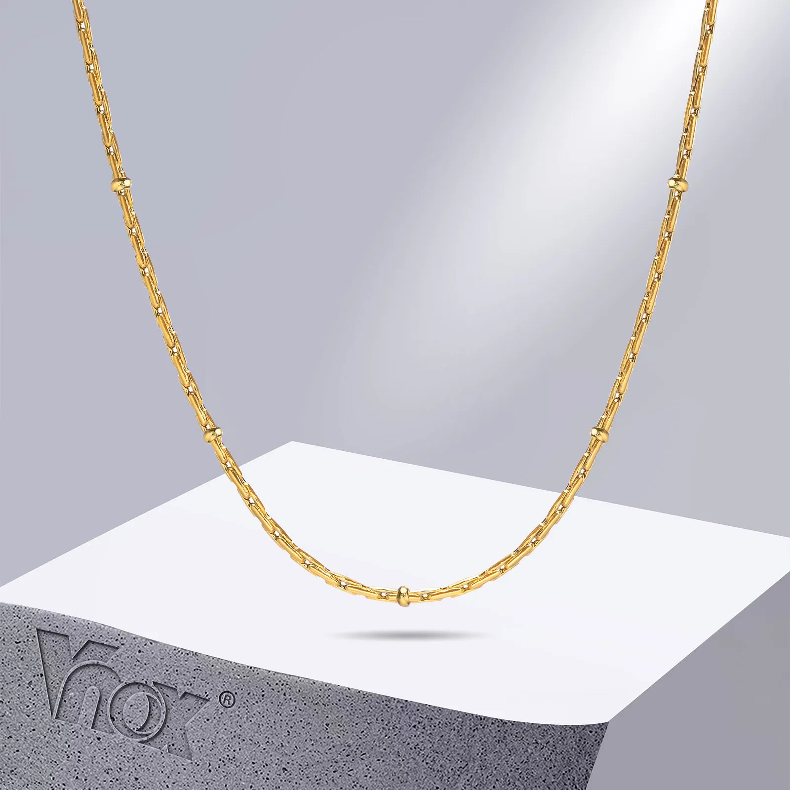 Vnox-Gold-Color-Satellite-Snake-Box-Figaro-Thin-Link-Chain-Choker ...